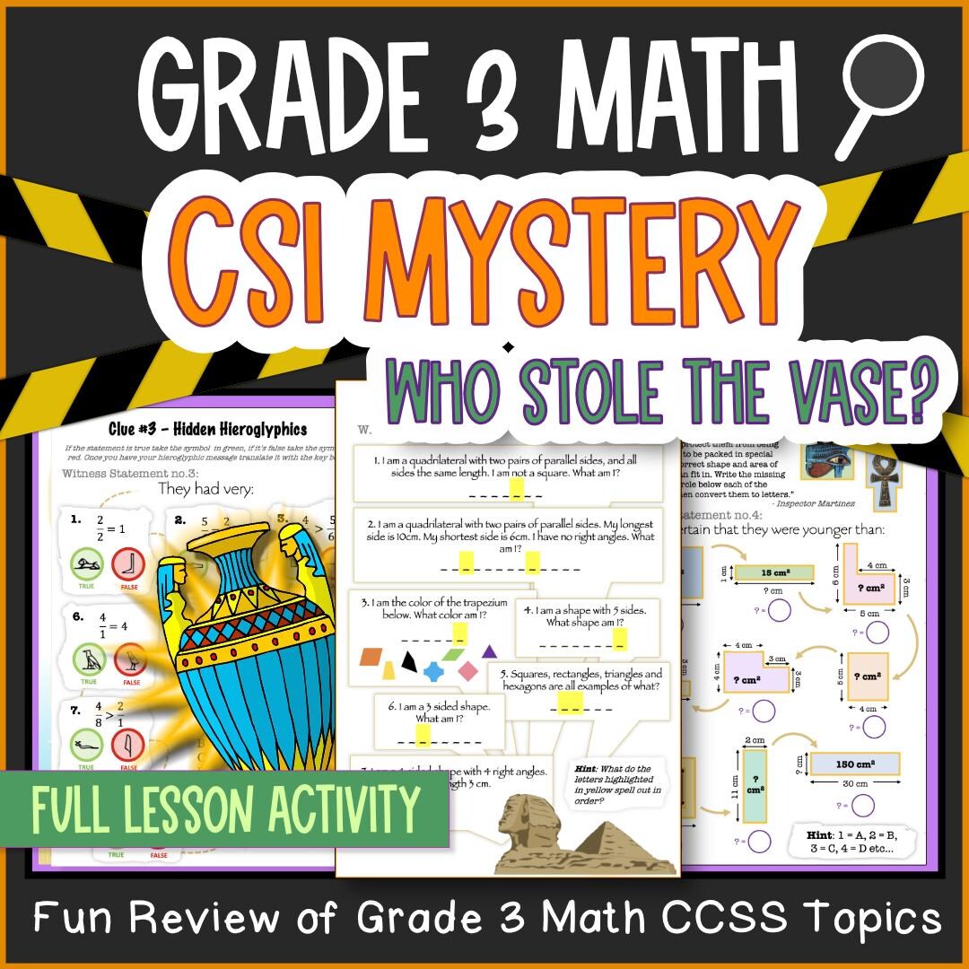 Grade 3 Math CSI Mystery | Ancient Egypt Detective Case (digital ...