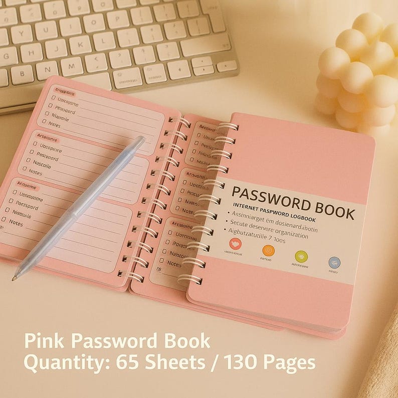 Pastel Password Book Set | A-Z Tabs, Home Office Organizer - Etsy