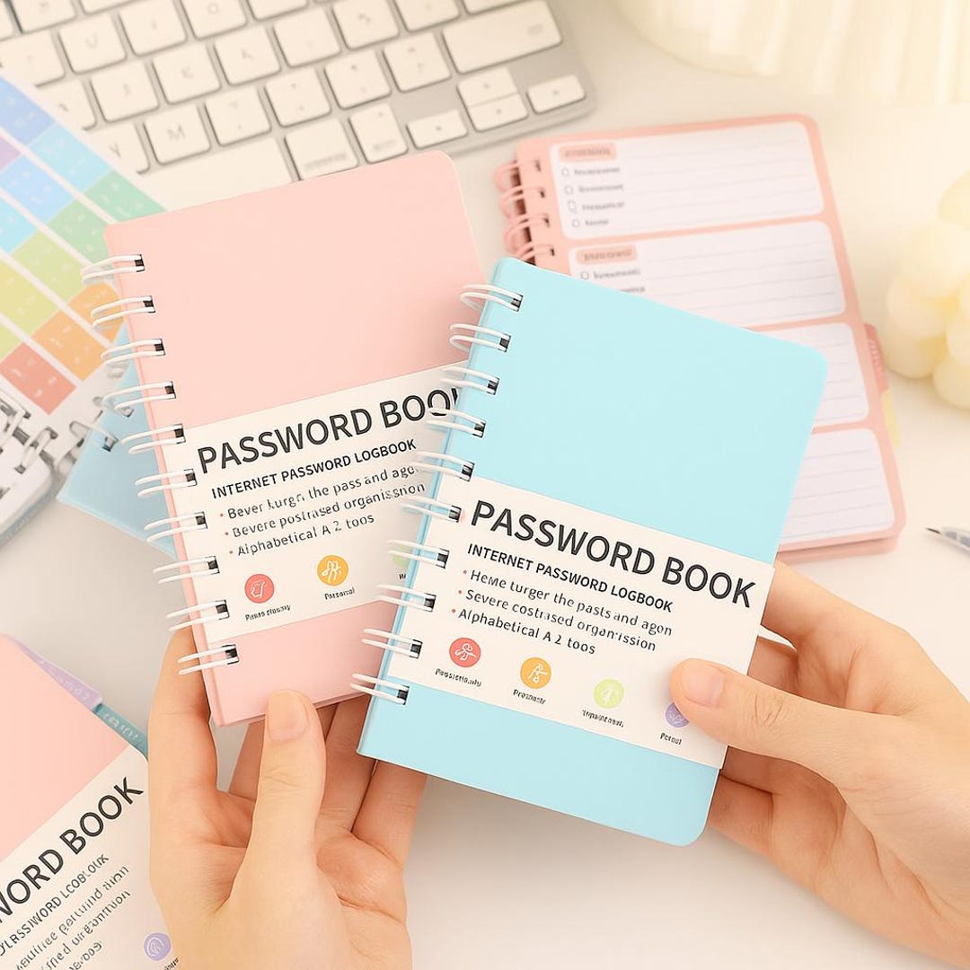Pastel Password Book Set | A-Z Tabs, Home Office Organizer - Etsy