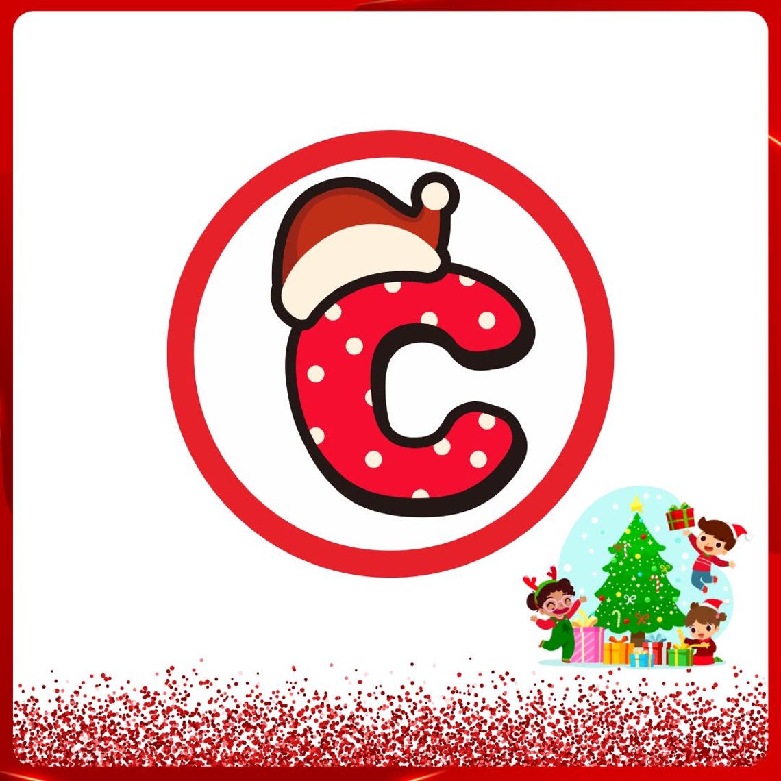 Christmas Alphabet Bundle | Elegant Santa Hat Letters | Editable ...