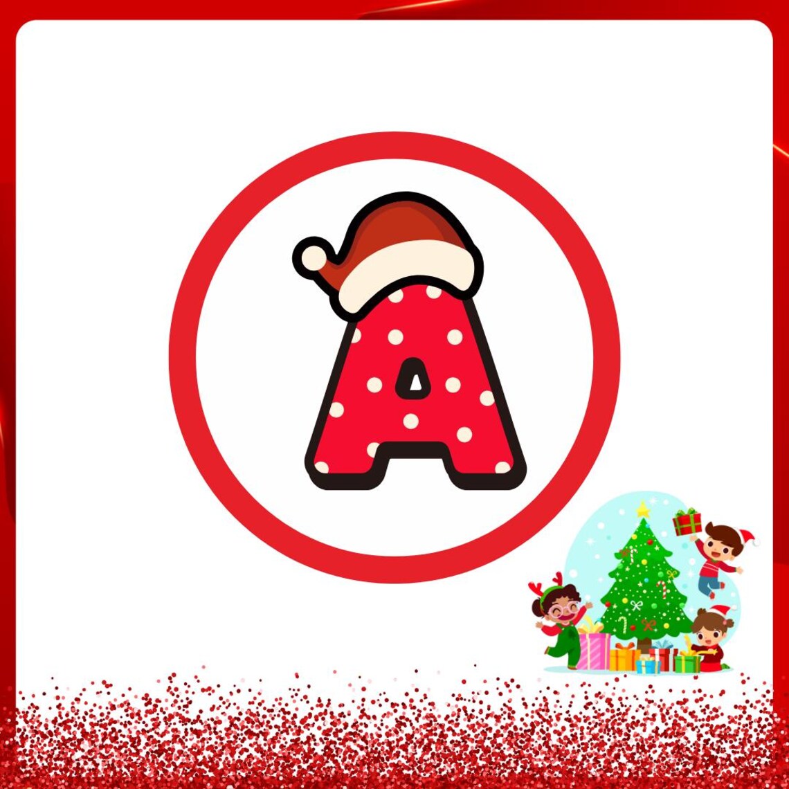 Christmas Alphabet Bundle | Elegant Santa Hat Letters | Editable ...