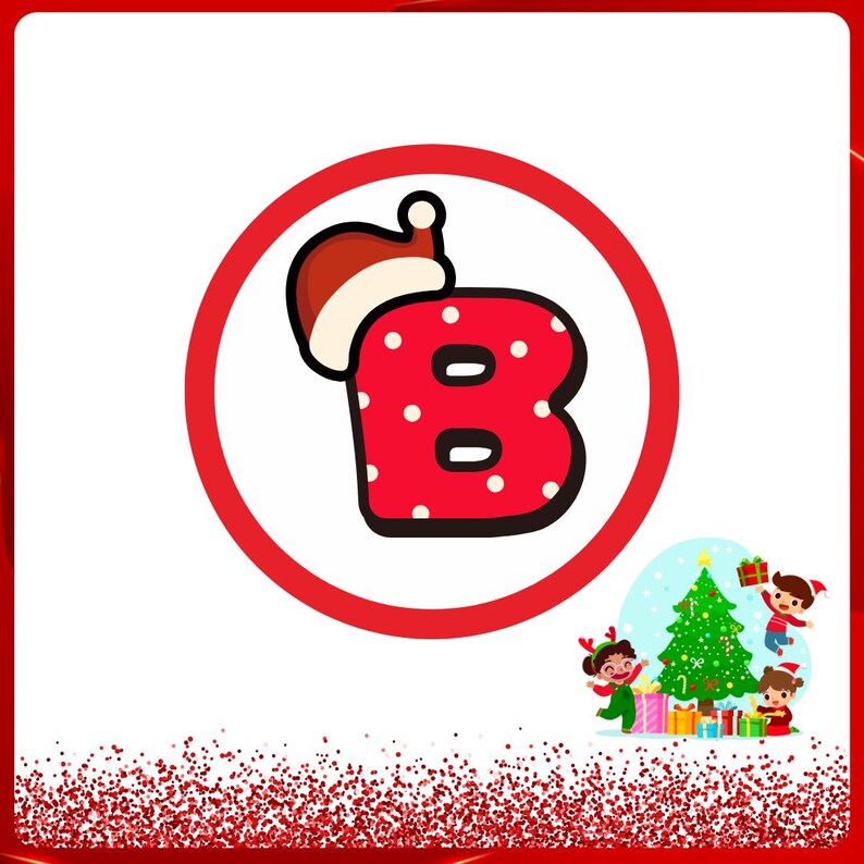 Christmas Alphabet Bundle | Elegant Santa Hat Letters | Editable ...