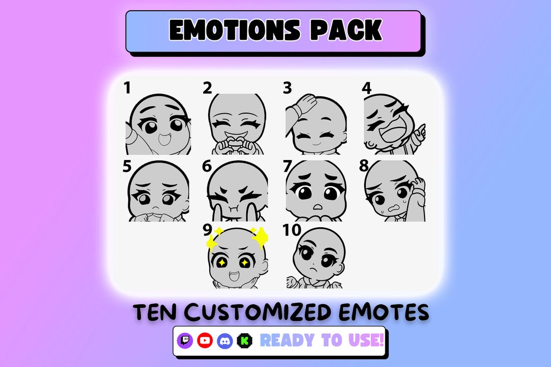 Custom Emotes [EMOTIONS PACK] - Etsy