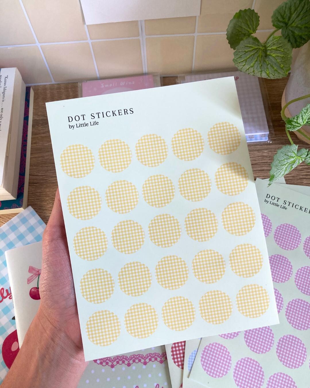 Yellow Dot Stickers, Journalling Sticker Sheet - Etsy
