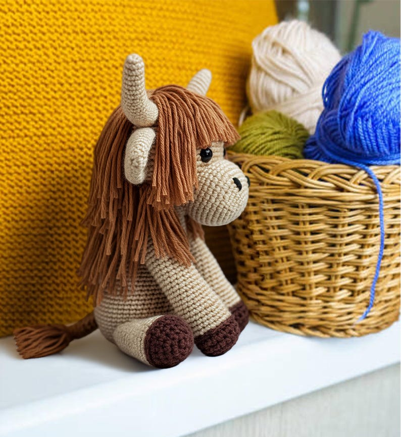 Highland Cow Crochet Pattern: Amigurumi Plush Toy, Handmade Idea (PDF ...