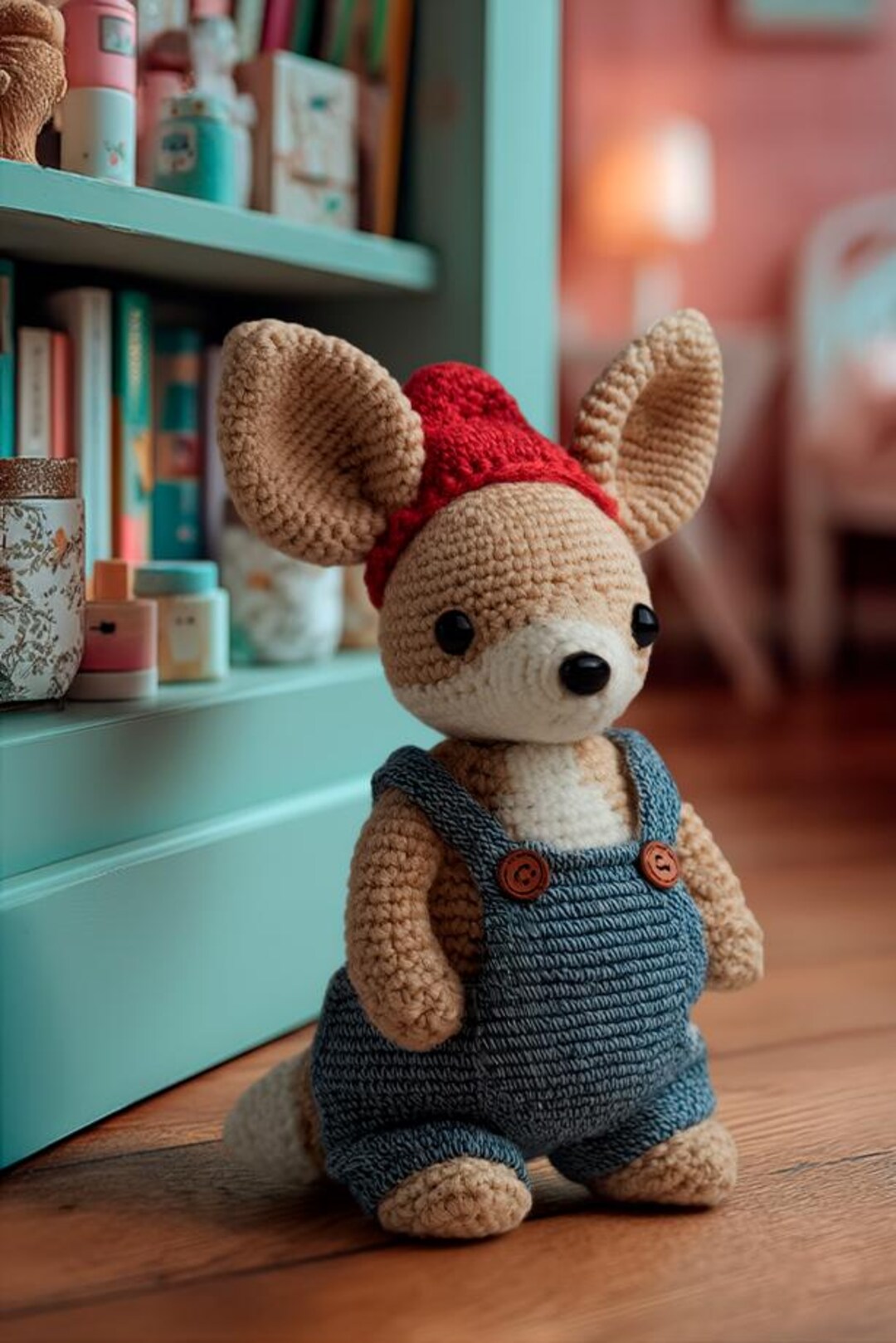 Fennec Fox Crochet Pattern: Amigurumi in Denim Overalls (PDF Pattern ...
