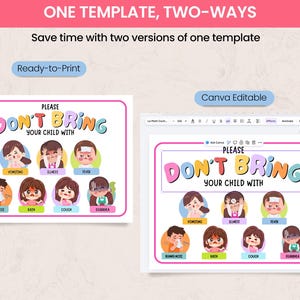Keep Kids Healthy With Our Daycare Sick Policy Poster | Childcare Sign ...