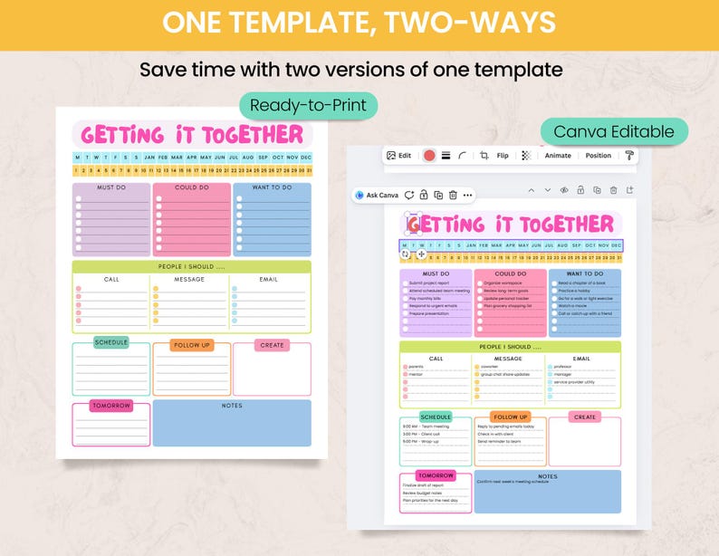 EDITABLE Brain Dump Template BUNDLE, to Do List Printable, ADHD Daily ...