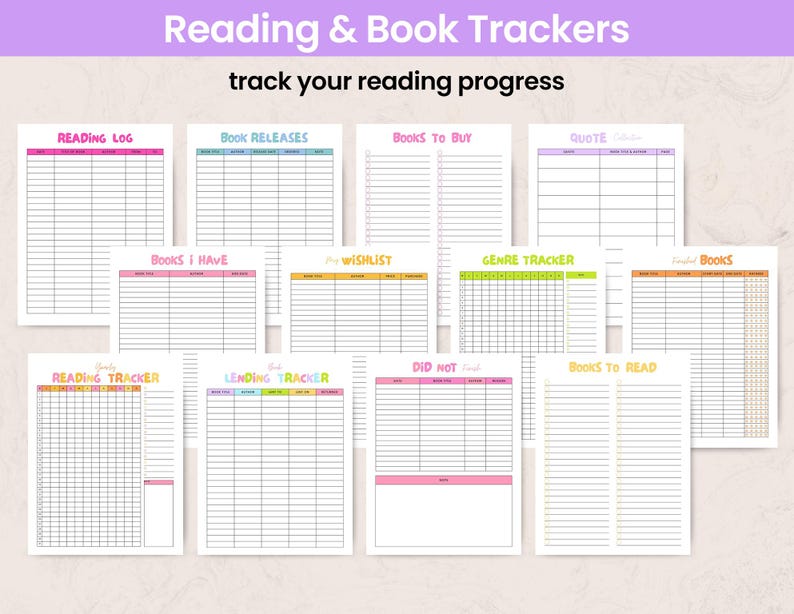 Reading Journal Bundle Canva Editable – Printable Journal Pages ...
