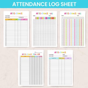 Editable Attendance Tracker Bundle, Canva, Attendance Record, Printable ...