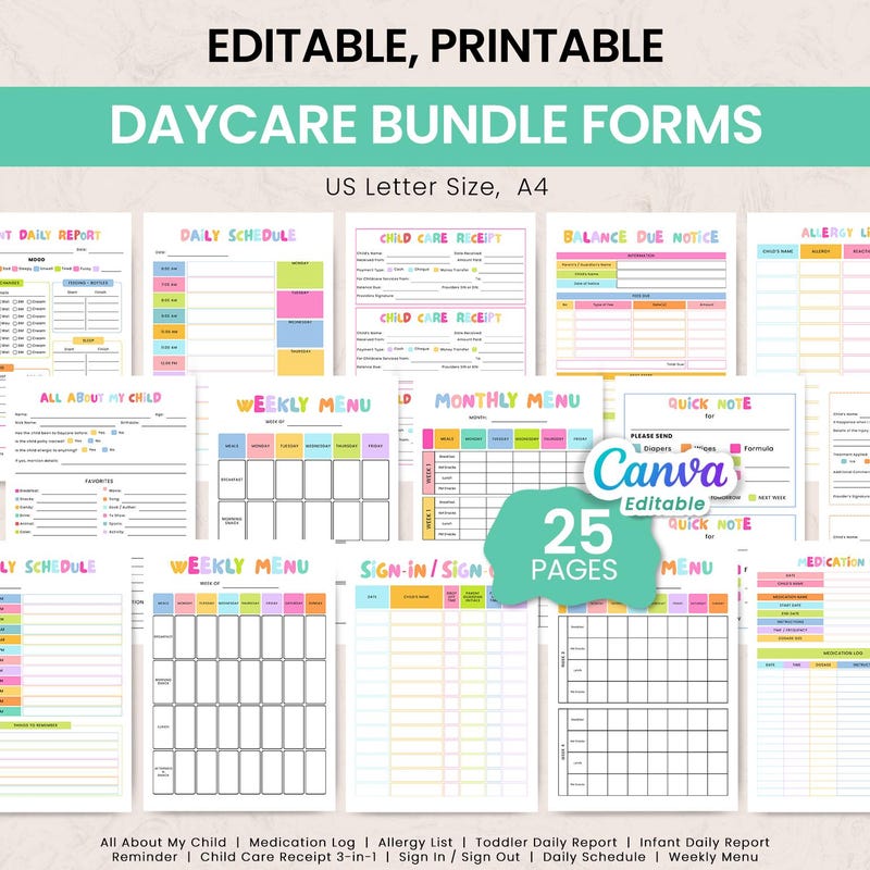 Daycare Starter Bundle - Etsy