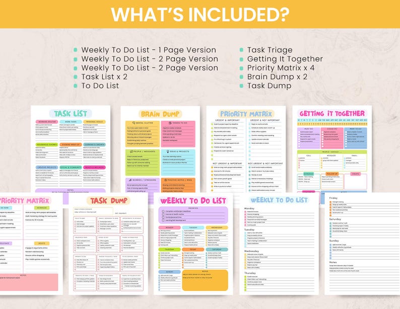EDITABLE Brain Dump Template BUNDLE, to Do List Printable, ADHD Daily ...