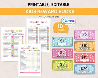 Kids Reward Bucks, Mom Bucks, Reward System for Kids, Chore Bucks, Good ...