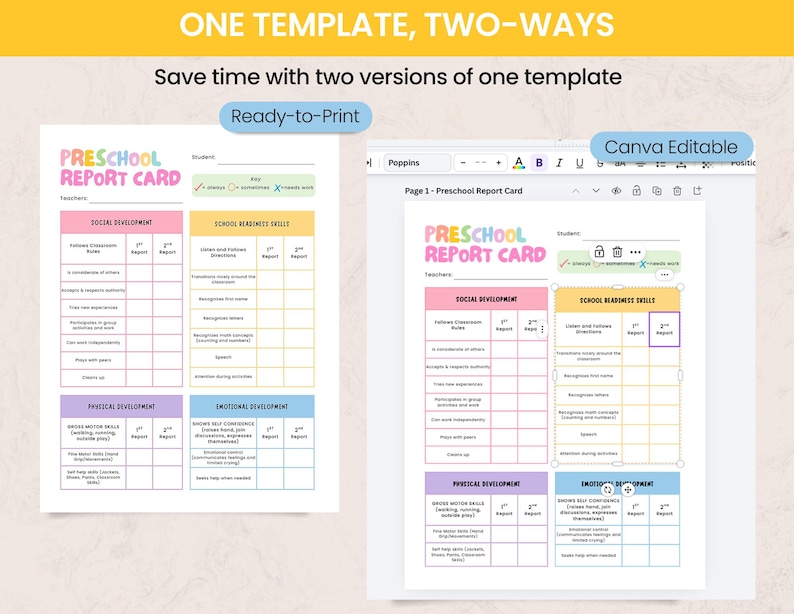 Preschool Daily Report Card, Daycare Daily Log, Toddler Daily Log ...