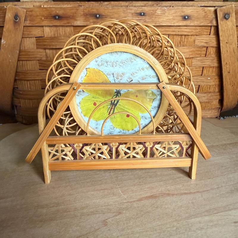 Rattan Butterfly Coaster - Etsy