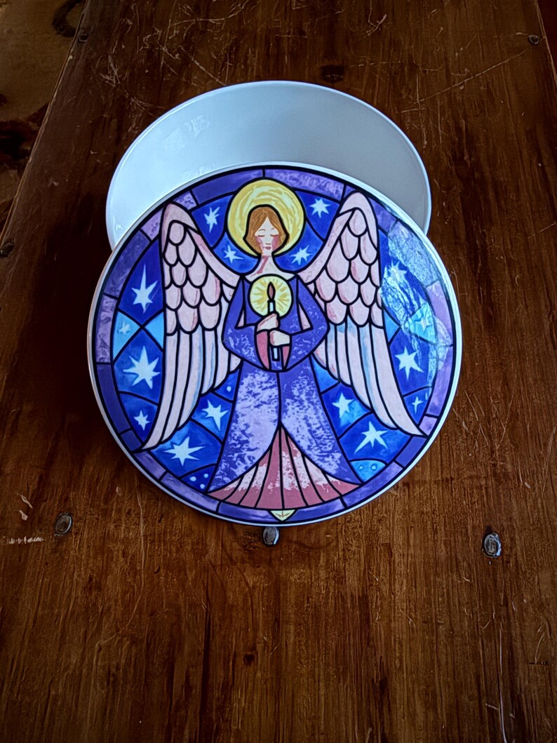 Vintage Mikasa Porcelain Round Angel Trinket Christmas Box - Etsy