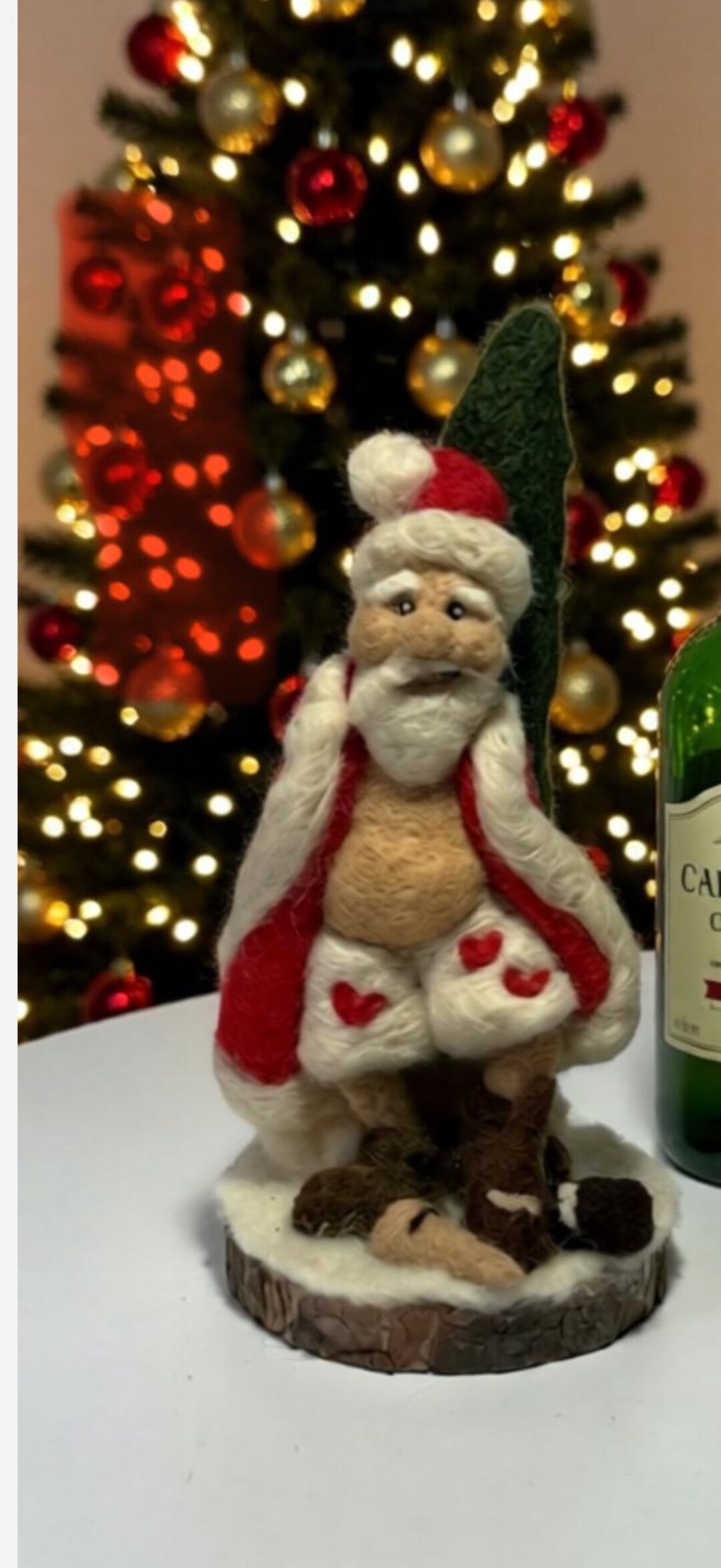Needle Felted Santa - Handmade Wool Christmas Table Decoration,drunk ...