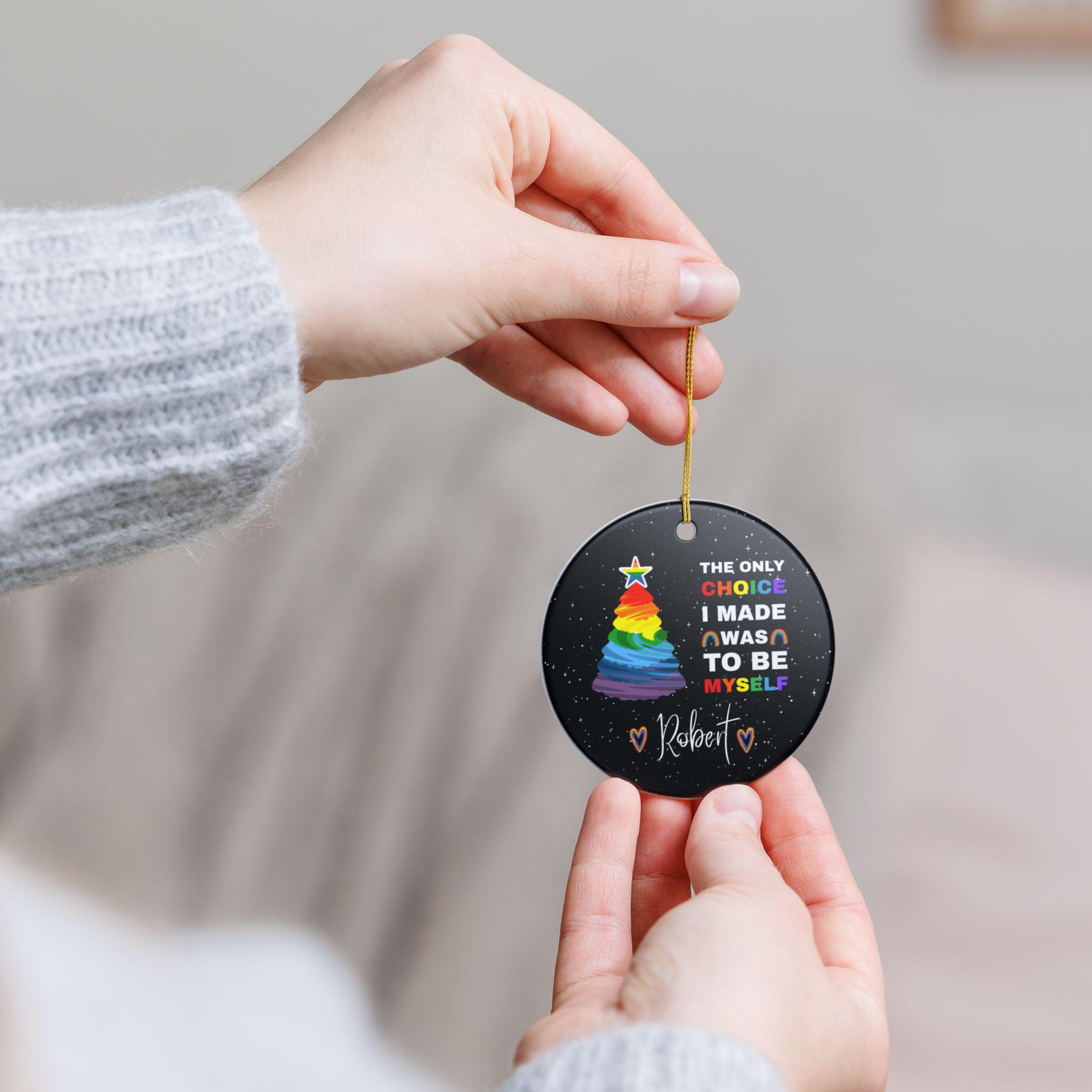 Personalized LGBT Rainbow Ornament, LGBTQ+ Pride Gift for Couples Gay ...