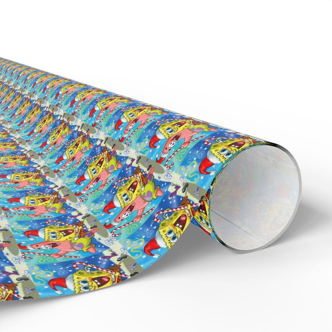 Vibrant Spongebob Christmas Gift Wrap, 90gsm Fine Art Paper - Etsy