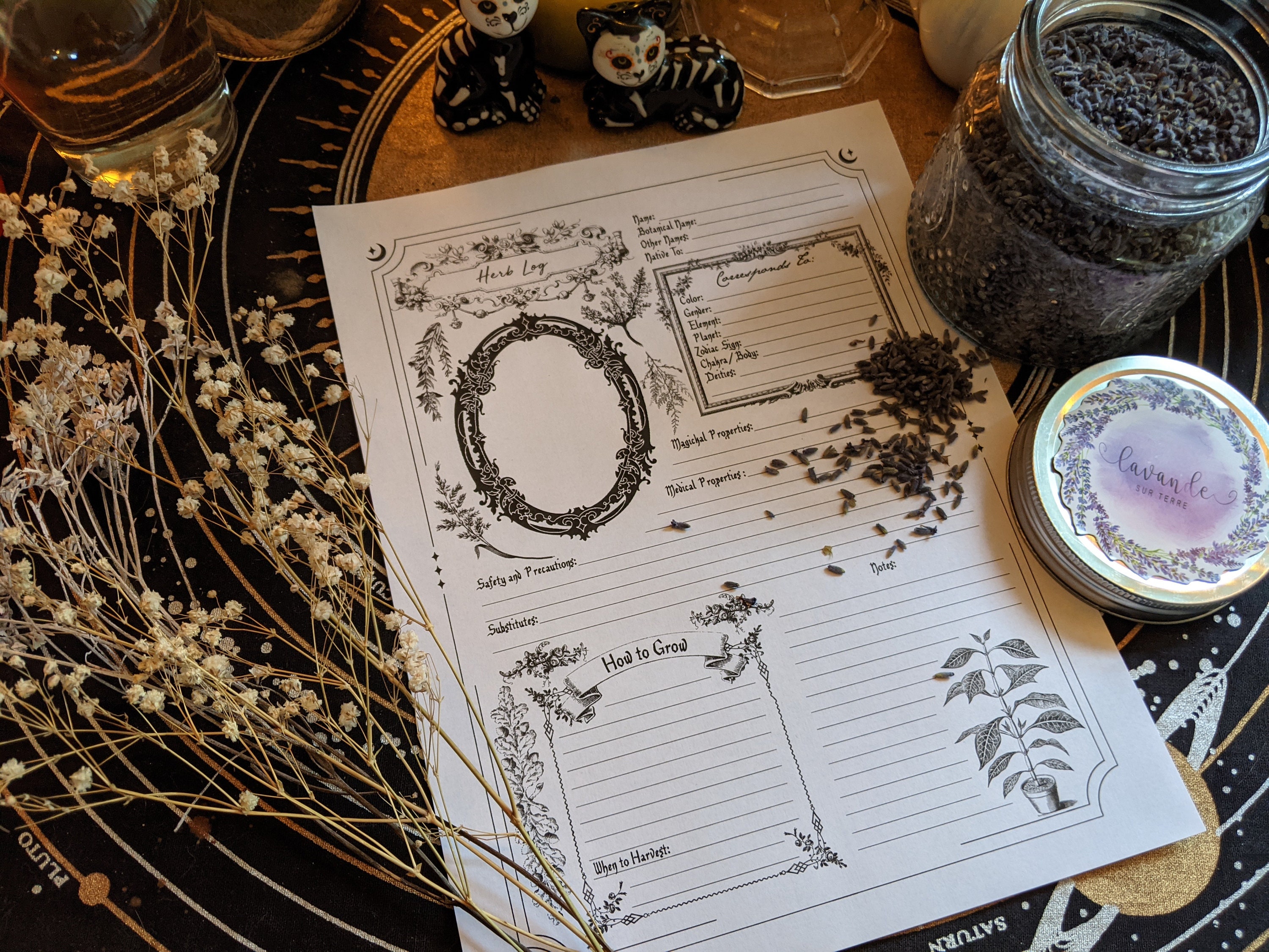 Herb Log Worksheet - Printable PDF - Herbs - Herbology - Witchcraft ...