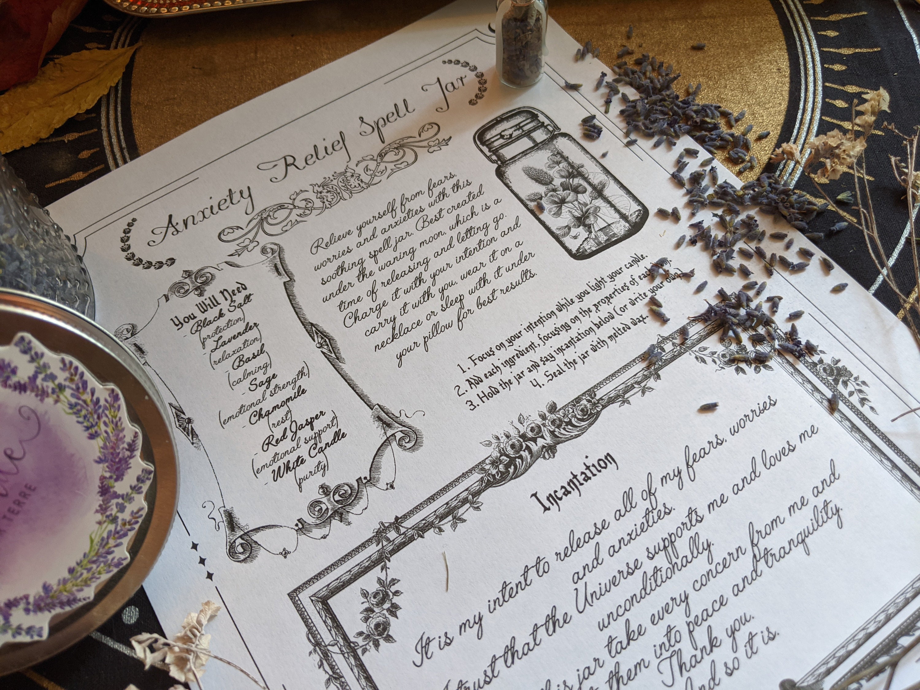 Anxiety Relief Spell Jar Book of Shadows Page Printable - Etsy