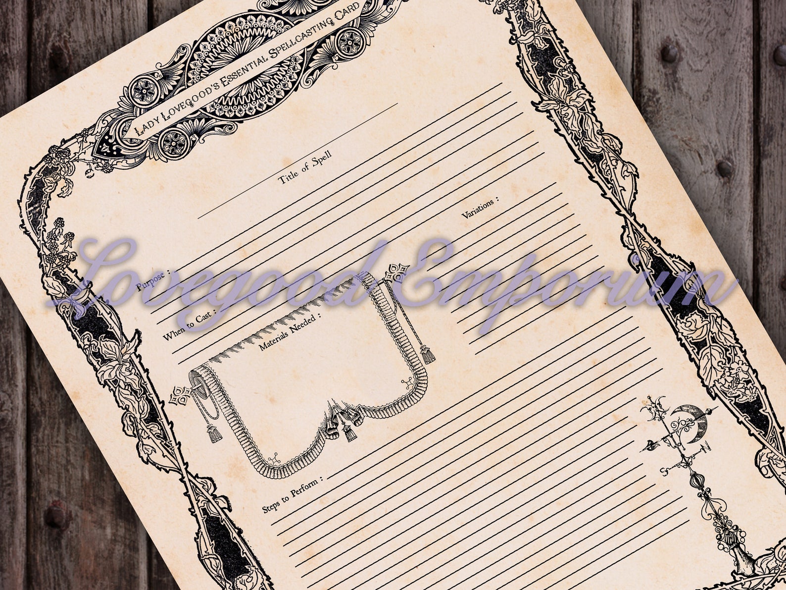 Spell Templates A5 Size Printable PDF Book of Shadows Pages - Etsy