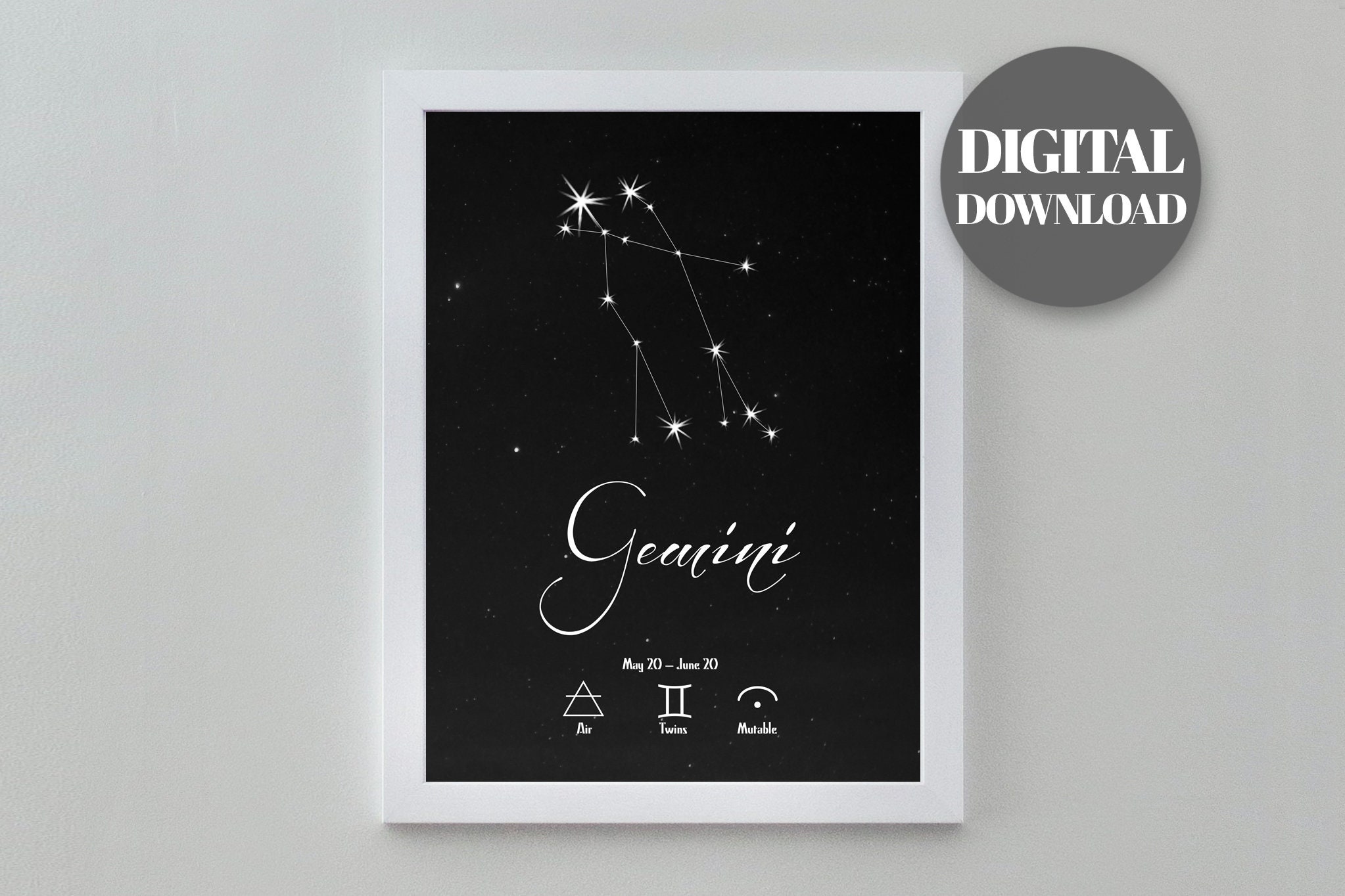 Gemini Printable Art - Etsy