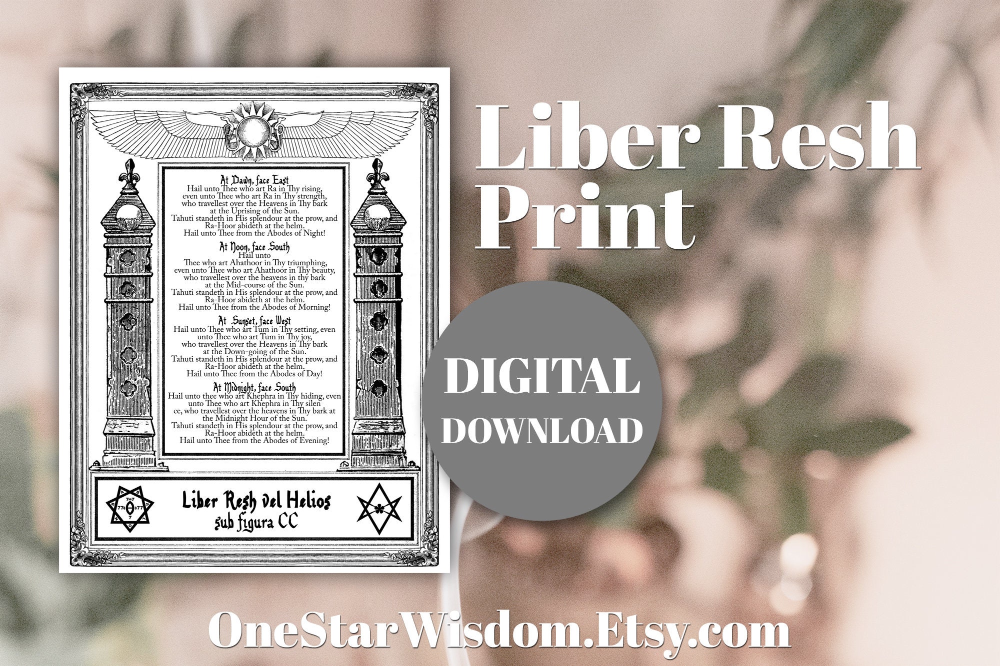 LIBER RESH - Thelema - Printable Resource - Etsy
