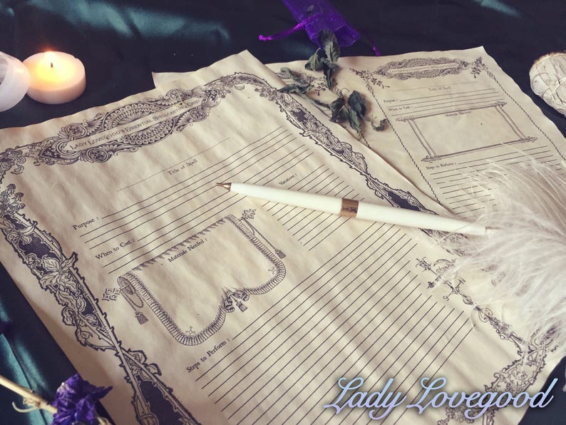 Spell Templates A5 Size Printable PDF Book of Shadows Pages - Etsy