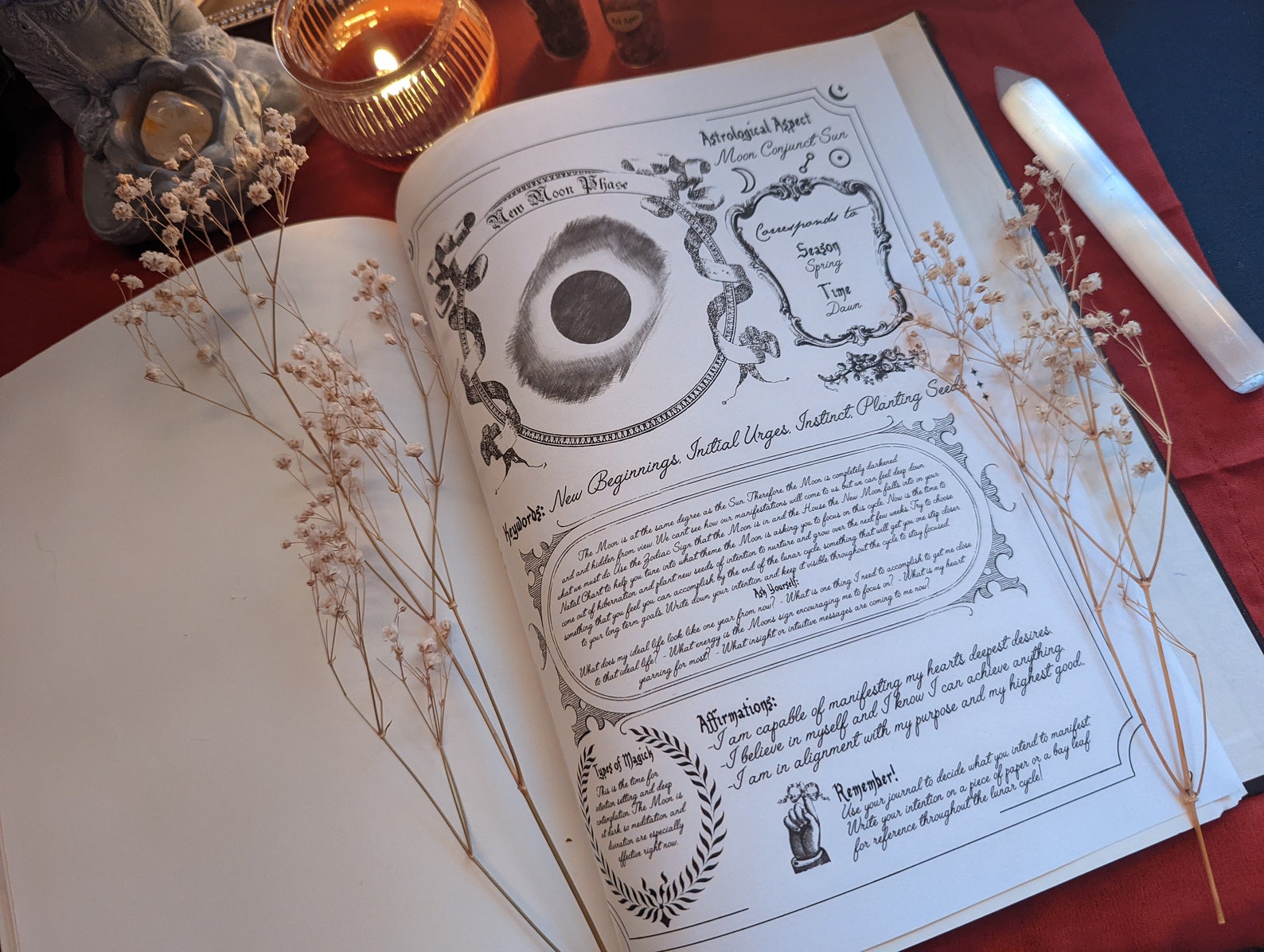 New Moon Reference Sheet - Printable PDF - Moon Cycles - Manifestation ...
