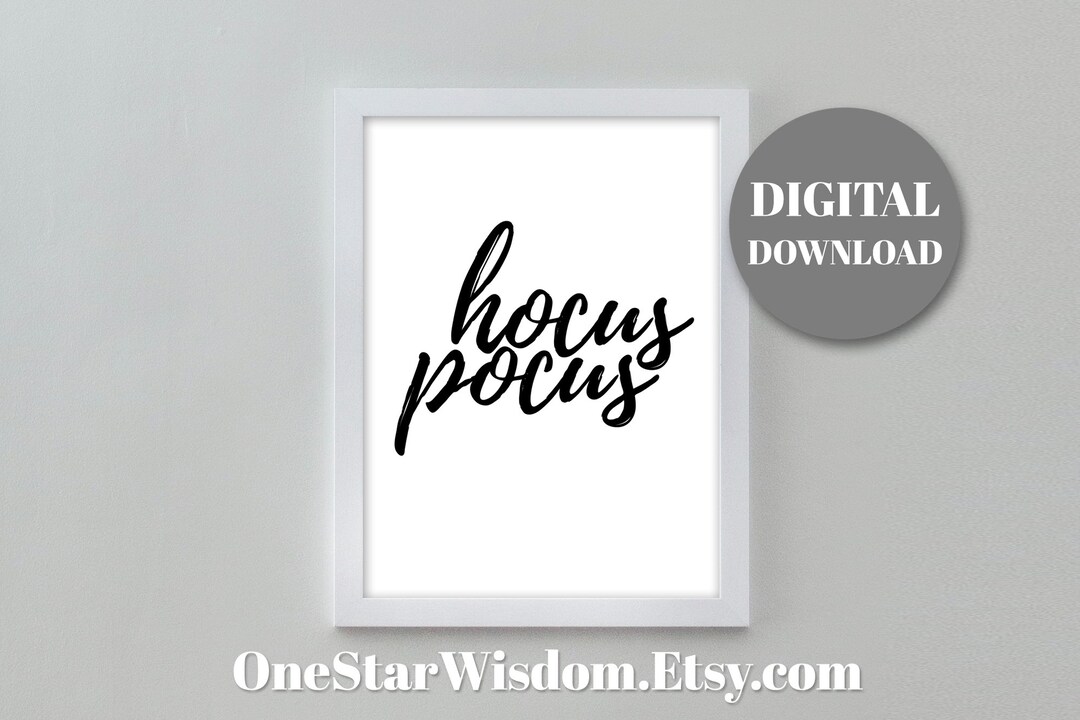 Hocus Pocus (light) Art Print - Quote Printable - PDF Instant Download ...