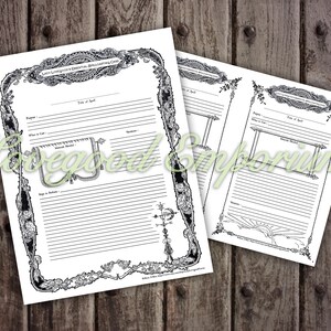 Spell Templates A5 Size - Printable PDF - Book of Shadows Pages - Etsy