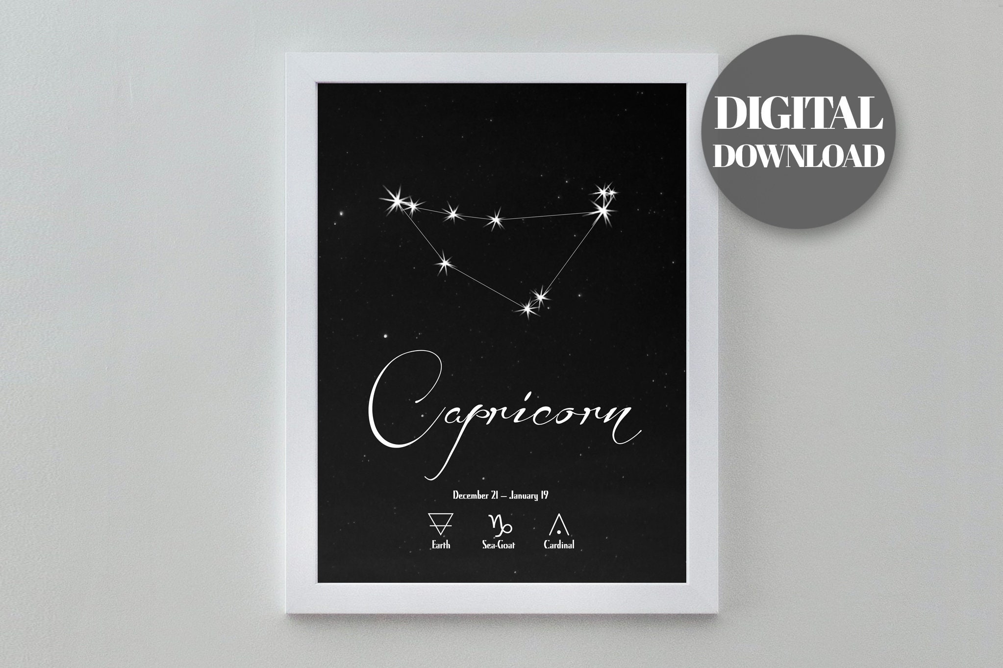 Capricorn Printable Art - Etsy