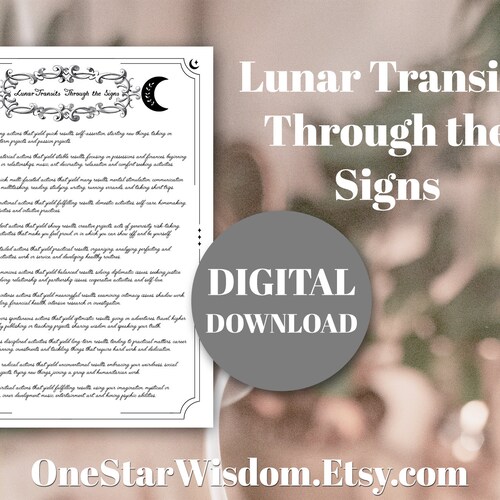 Full Moon Reference Sheet Printable PDF Moon Cycles - Etsy