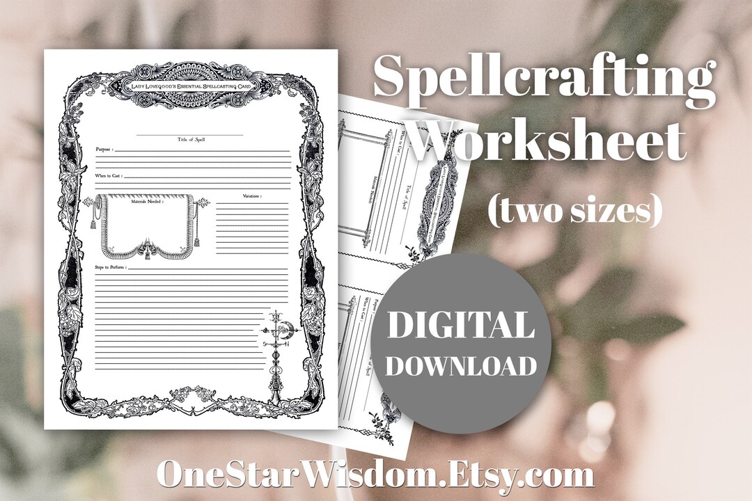 Spell Templates - Printable PDF - Etsy