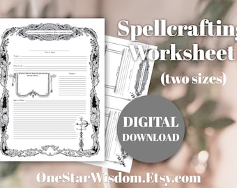 Printable Witchy Spell Cards DIY Spell Recipe Templates Editable ...