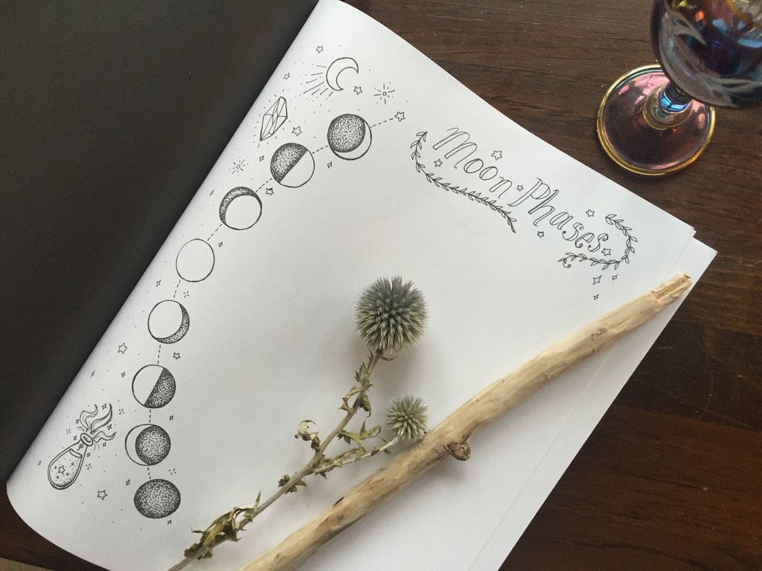 Moon Journal Pack - DIY Printable Hand Drawn Book of Shadows Template ...