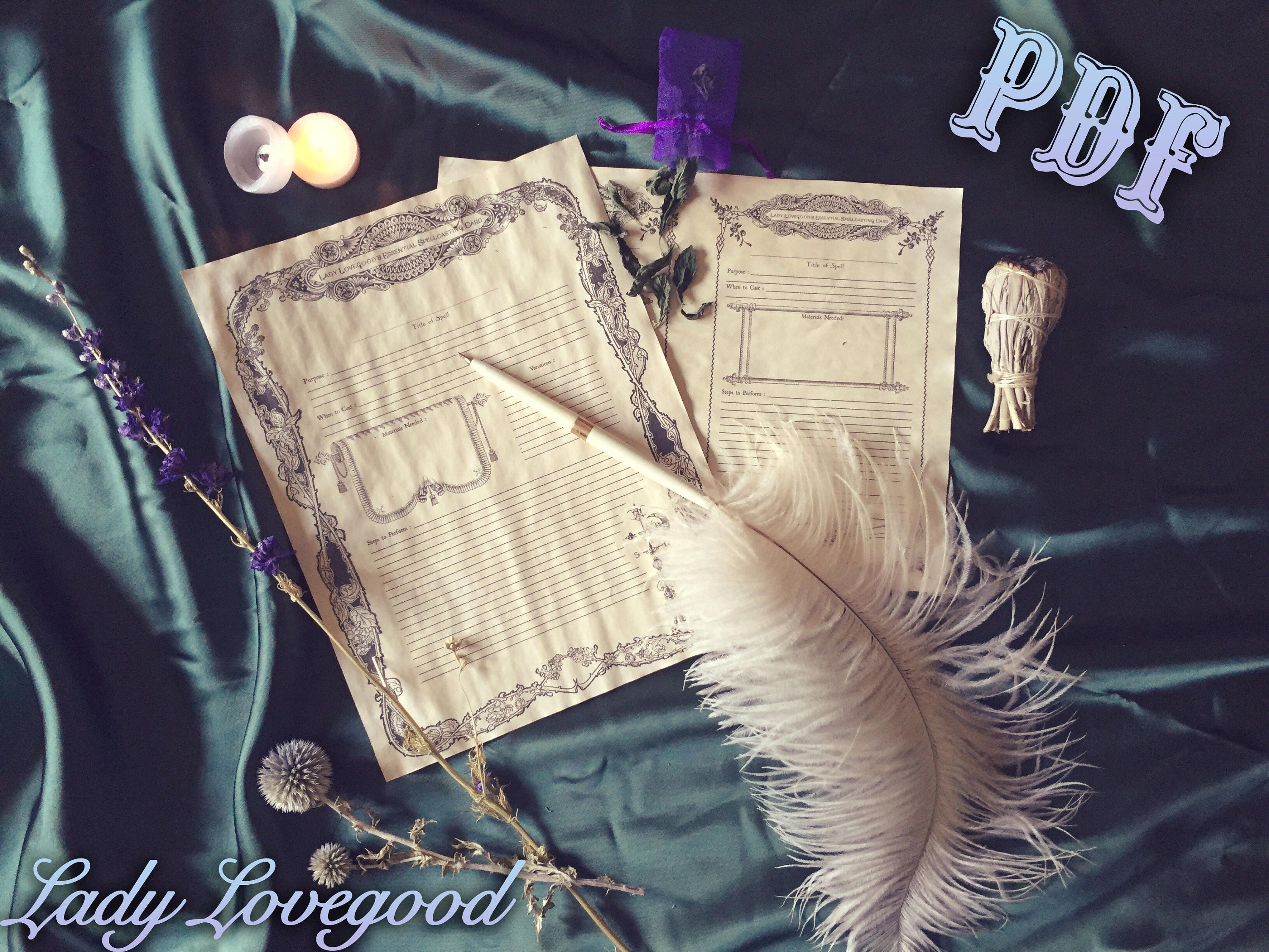Spell Templates A5 Size Printable PDF Book of Shadows Pages - Etsy