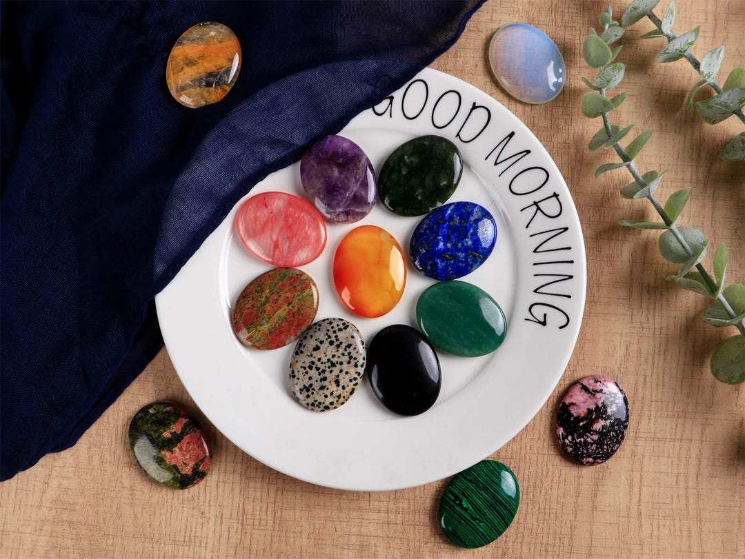 Natural Crystal Worry Stone, Healing Stone, Polished Worry Stone,pocket ...
