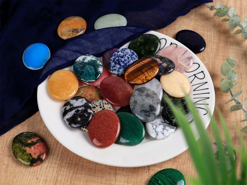 Natural Crystal Worry Stone, Healing Stone, Polished Worry Stone,pocket ...