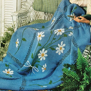 Instant Download PDF Afghan Crochet & Cross Stitch Pattern to - Etsy