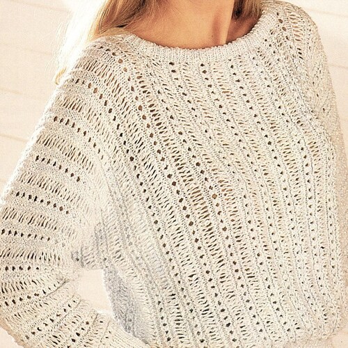 Knitting Pattern Easy Knit Jumper Pattern Beginner Knit | Etsy UK