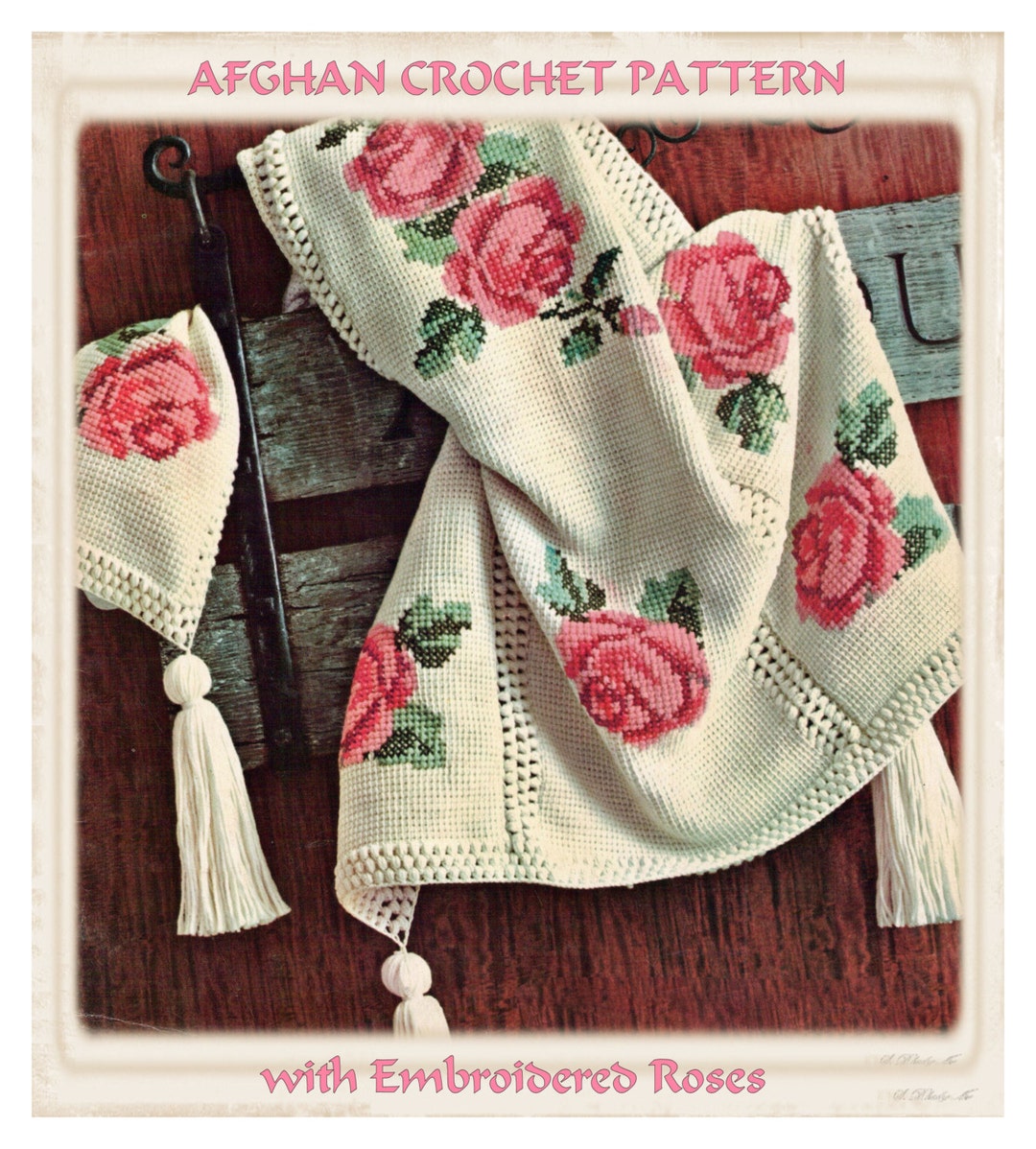 Instant Download PDF CROCHET PATTERN to Make a Rose Bloom Cross Stitch ...