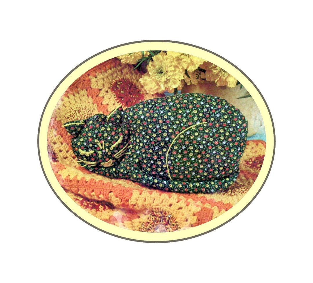 Full Size PDF SEWING PATTERN to Make a Sleeping Cat Door Stop Bean Bag ...