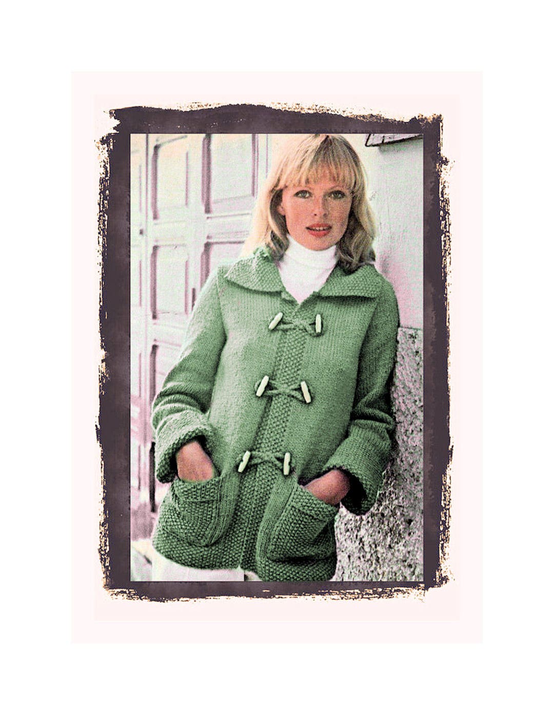 Instant Download PDF Knitting Pattern to Make a Womens Toggle Fastening ...
