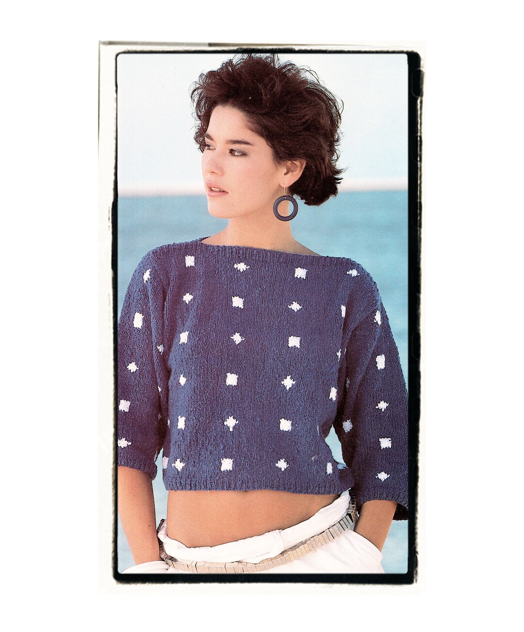 Instant Download PDF Knitting Pattern to Make Womens Slash Neck Crop ...