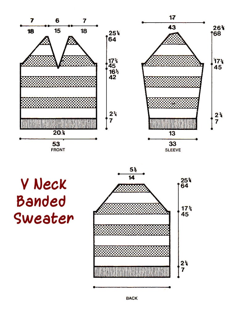 Instant Download PDF KNITTING PATTERN to make a V Neck Womens | Etsy