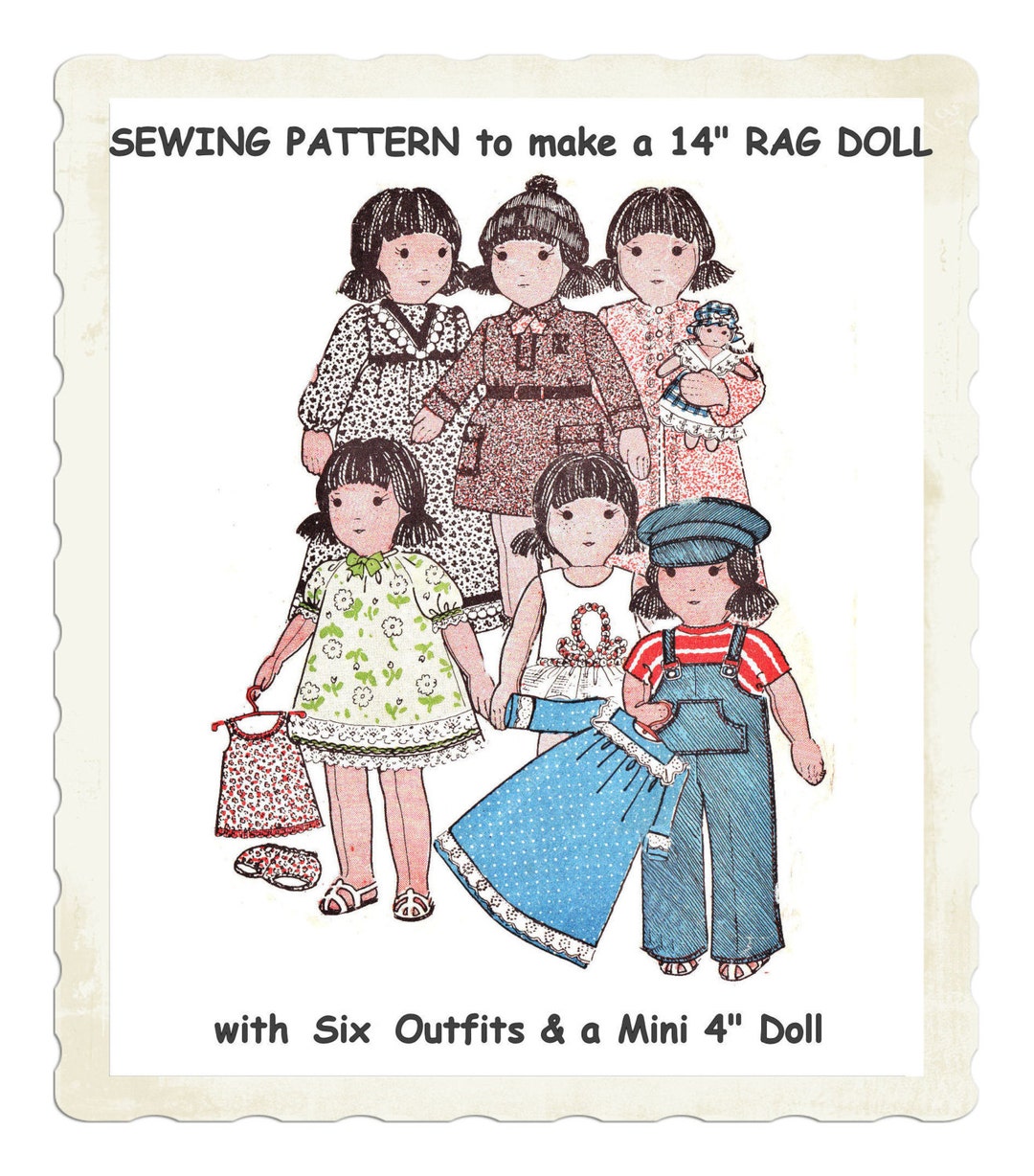 Full Size PDF Download A4 Printable Sewing Pattern to Make a 14 & Tiny ...
