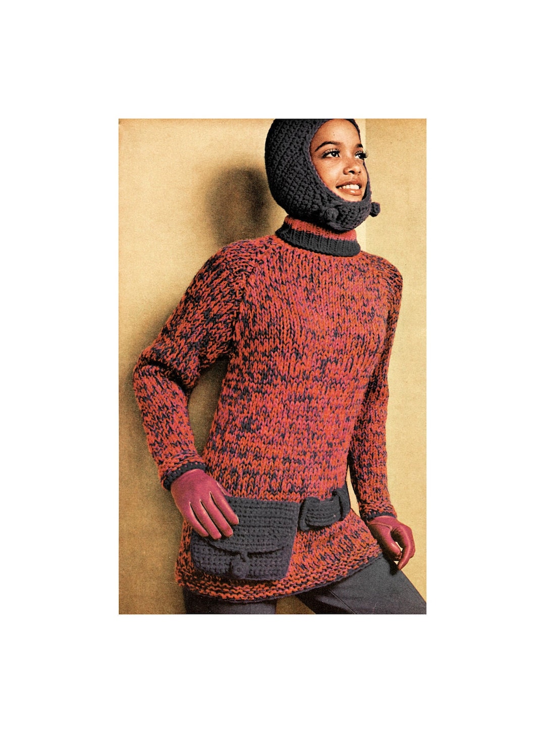 Instant Download PDF Knitting Pattern to Make a Womens Roll Neck ...