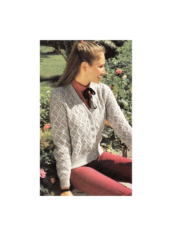 Instant Download PDF Knitting Pattern to Make a Womens Lacy V | Etsy